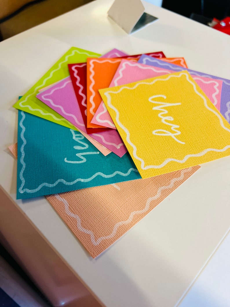 Place Cards bright Colours - Etsy Australia