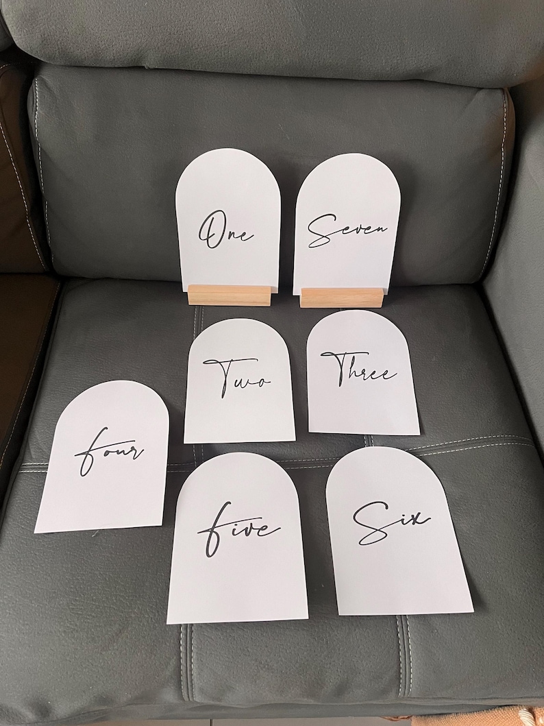 Table Numbers (white Arch) With Stand - Etsy Australia