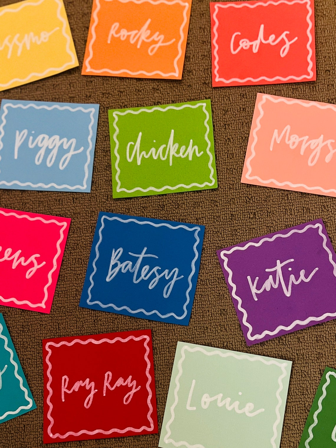 Place Cards bright Colours - Etsy Australia