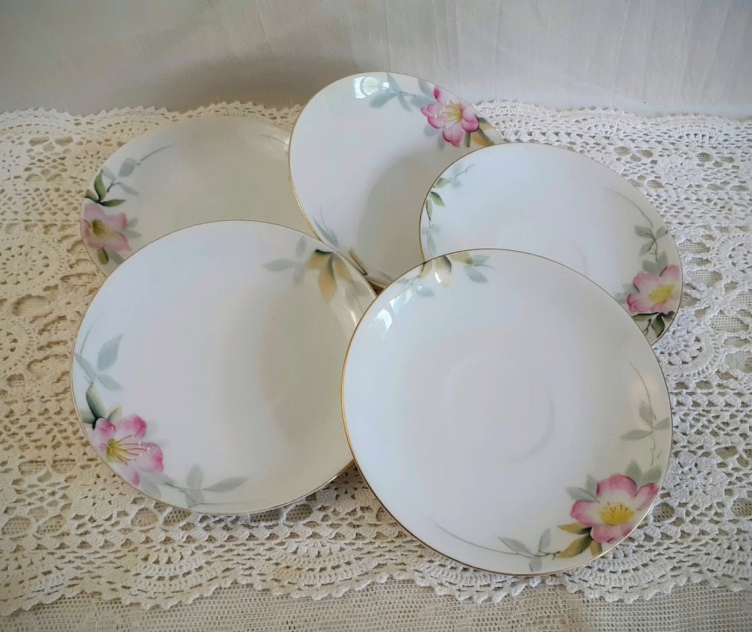 Vintage Noritake Azalea Saucers: Set of 5, Tea Parties, Bridal Showers ...