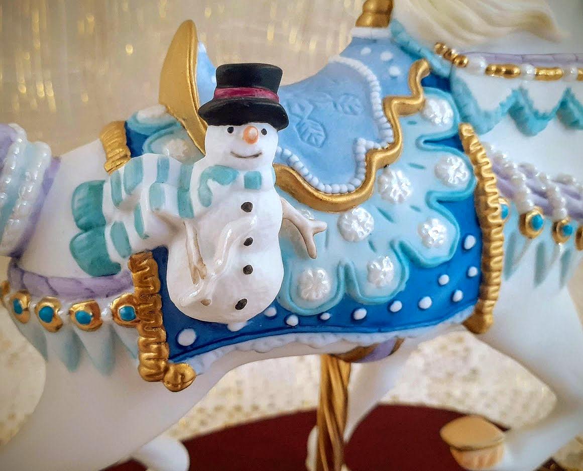 Vintage Lenox Christmas Carousel Horse Figurine: Handpainted Bisque ...