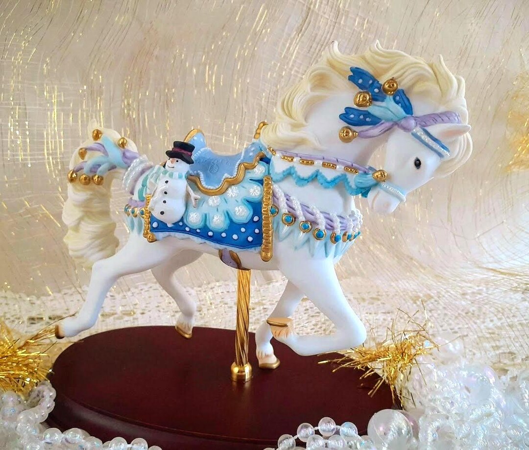 Vintage Lenox Christmas Carousel Horse Figurine: Handpainted Bisque ...