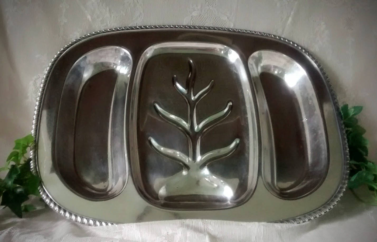 Large Silverplate Vintage Oneida Fiesta 3 Part Platter or Meat - Etsy