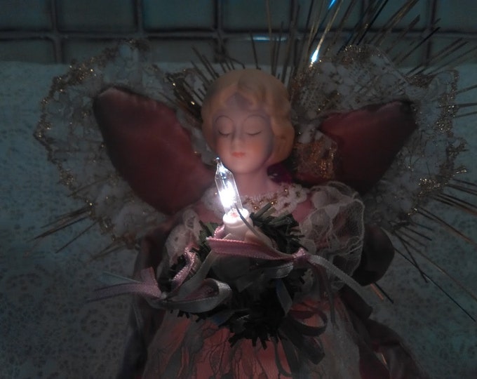 Pink Angel Lighted Tree Topper or Night Light - Etsy