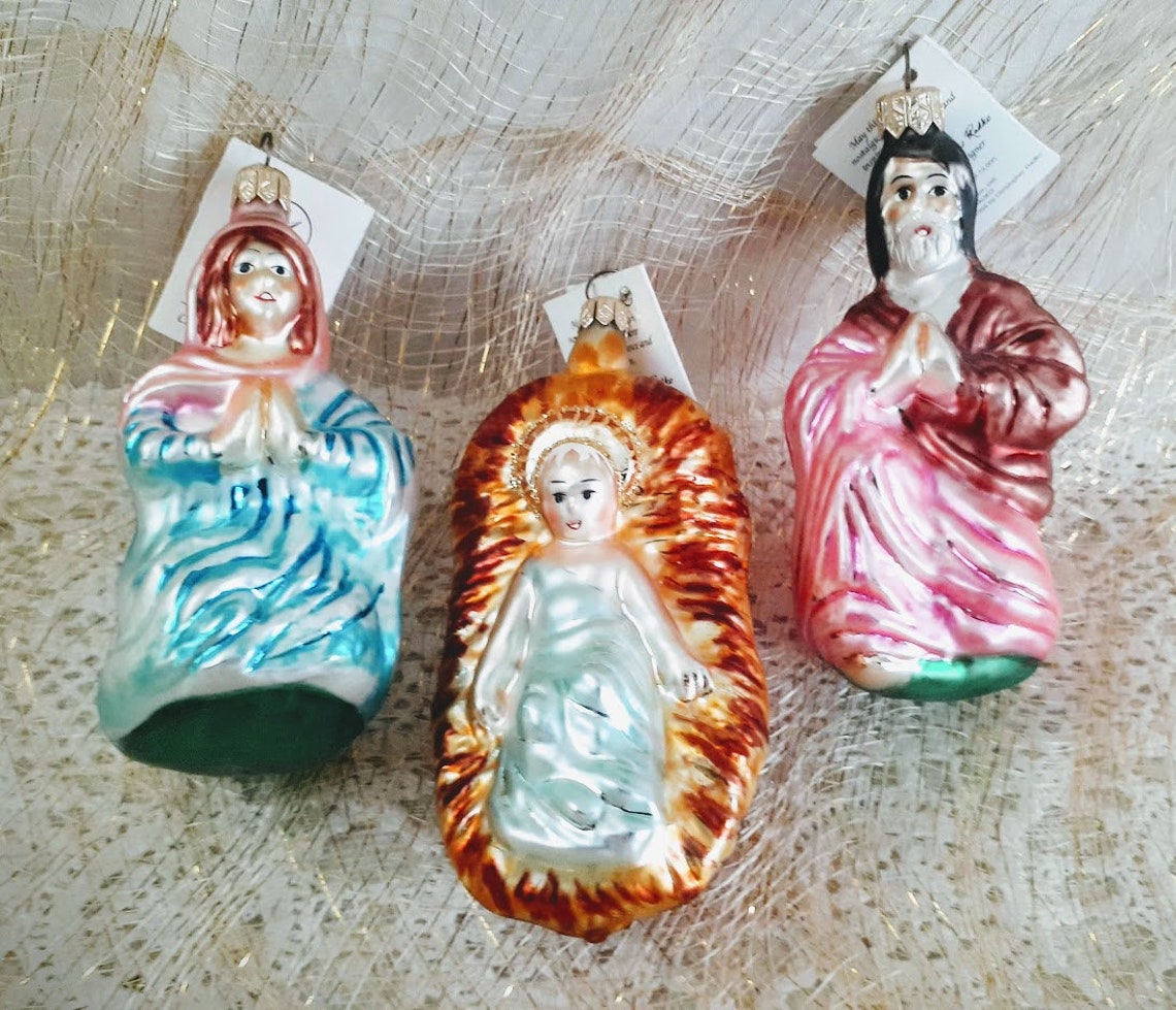 Vintage Christopher Radko Holy Family Nativity Boxed Set - Etsy