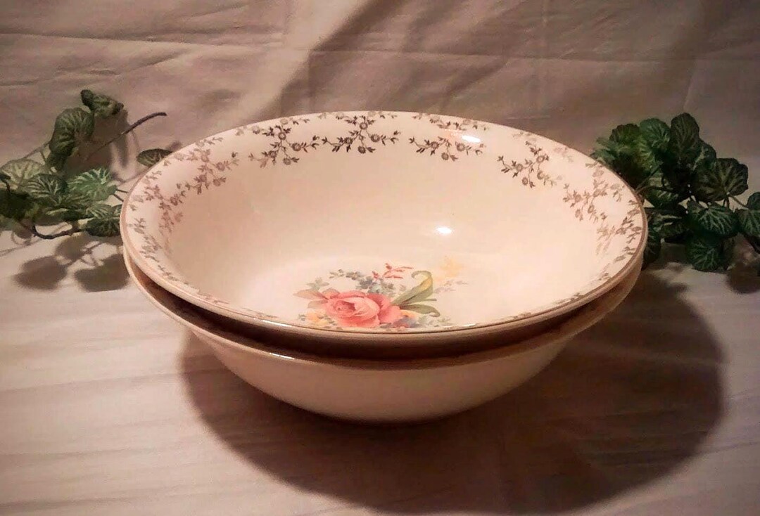 Vintage Camwood Ivory Bowls: Floral Cottagecore Serving Bowls, Set of 2 ...
