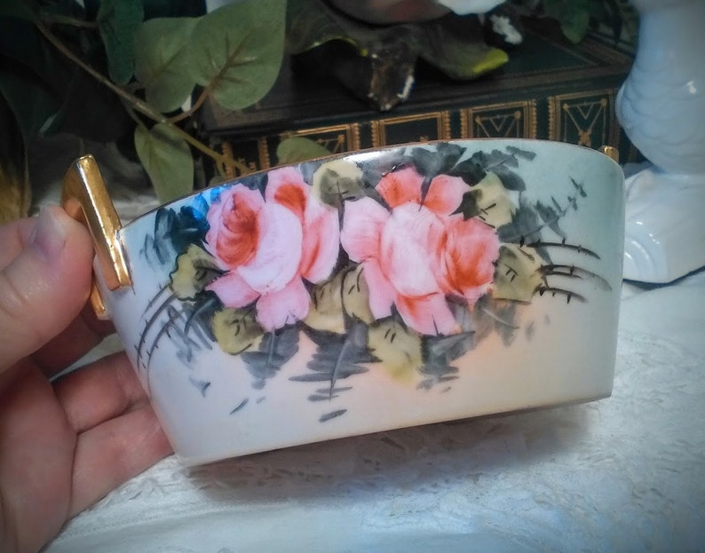 Nippon Butter Server / Lusterware Bowl Square Open Handles - Etsy