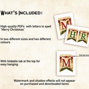 Merry Christmas Banner, Printable Holiday Bunting, Festive Party Decor ...