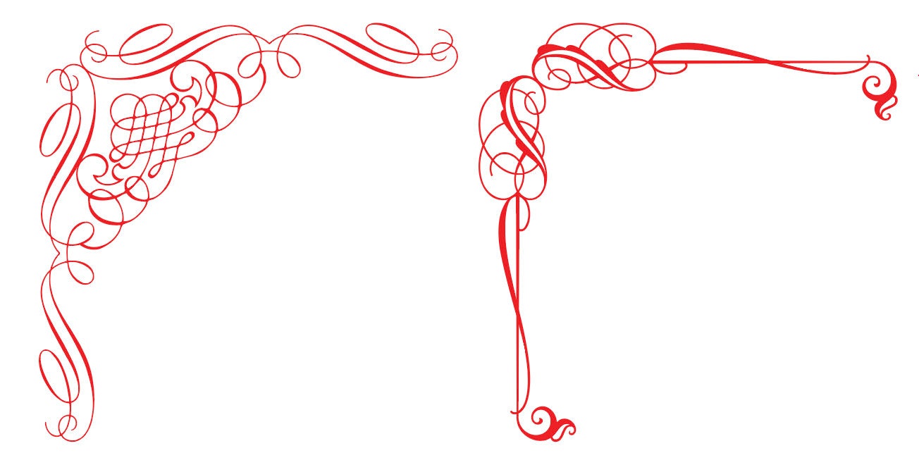 Red Decorative Corners Red Corner Clipart Red Frames SVG - Etsy