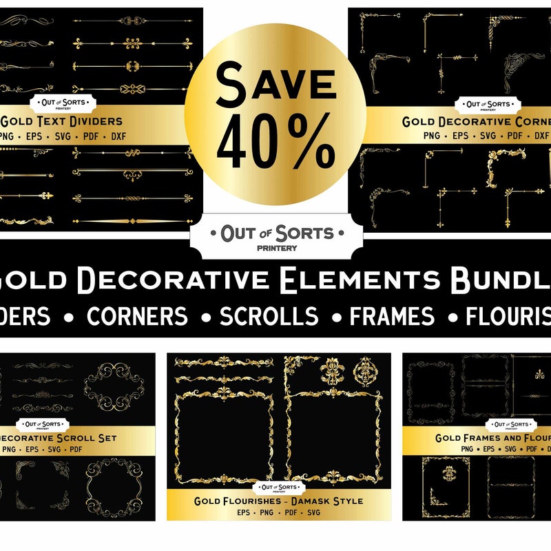 Gold Border Labels - Etsy