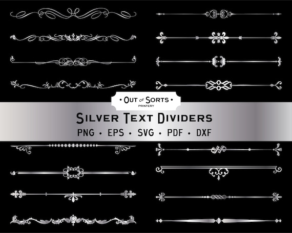 Silver Text Dividers Decorative Frames Silver Border - Etsy