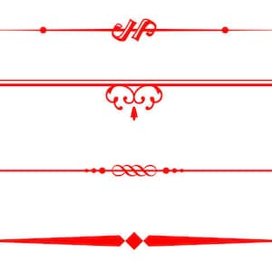 Red Text Dividers, Red Decorative Dividers, Red Ornament Clipart, Red ...