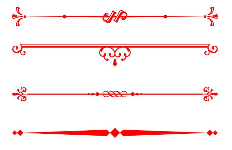 Red Decorative Text Dividers Valentine Christmas Clipart Text | Etsy