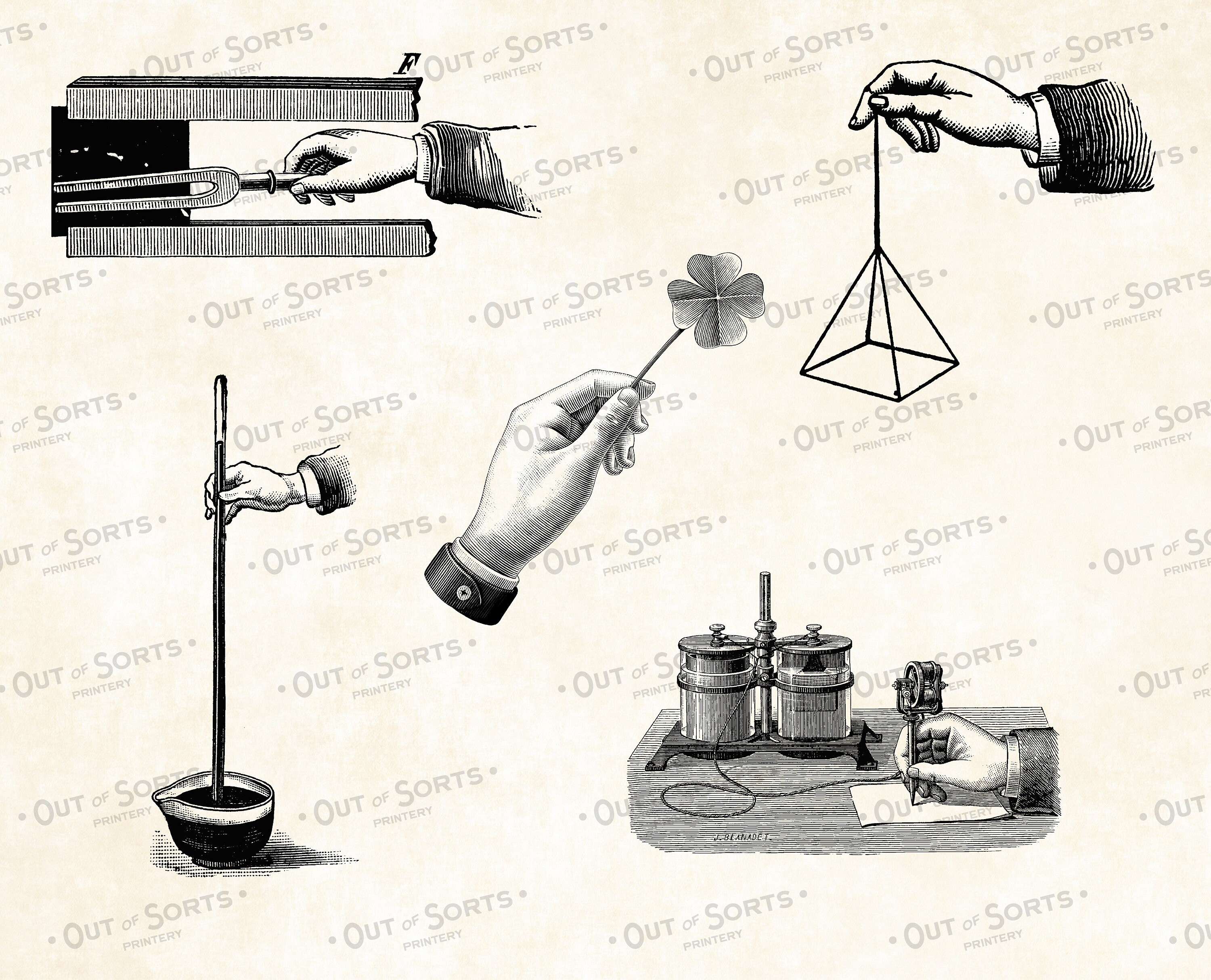 Vintage Hands Clipart, Antique Steampunk PNG, Victorian Ephemera ...