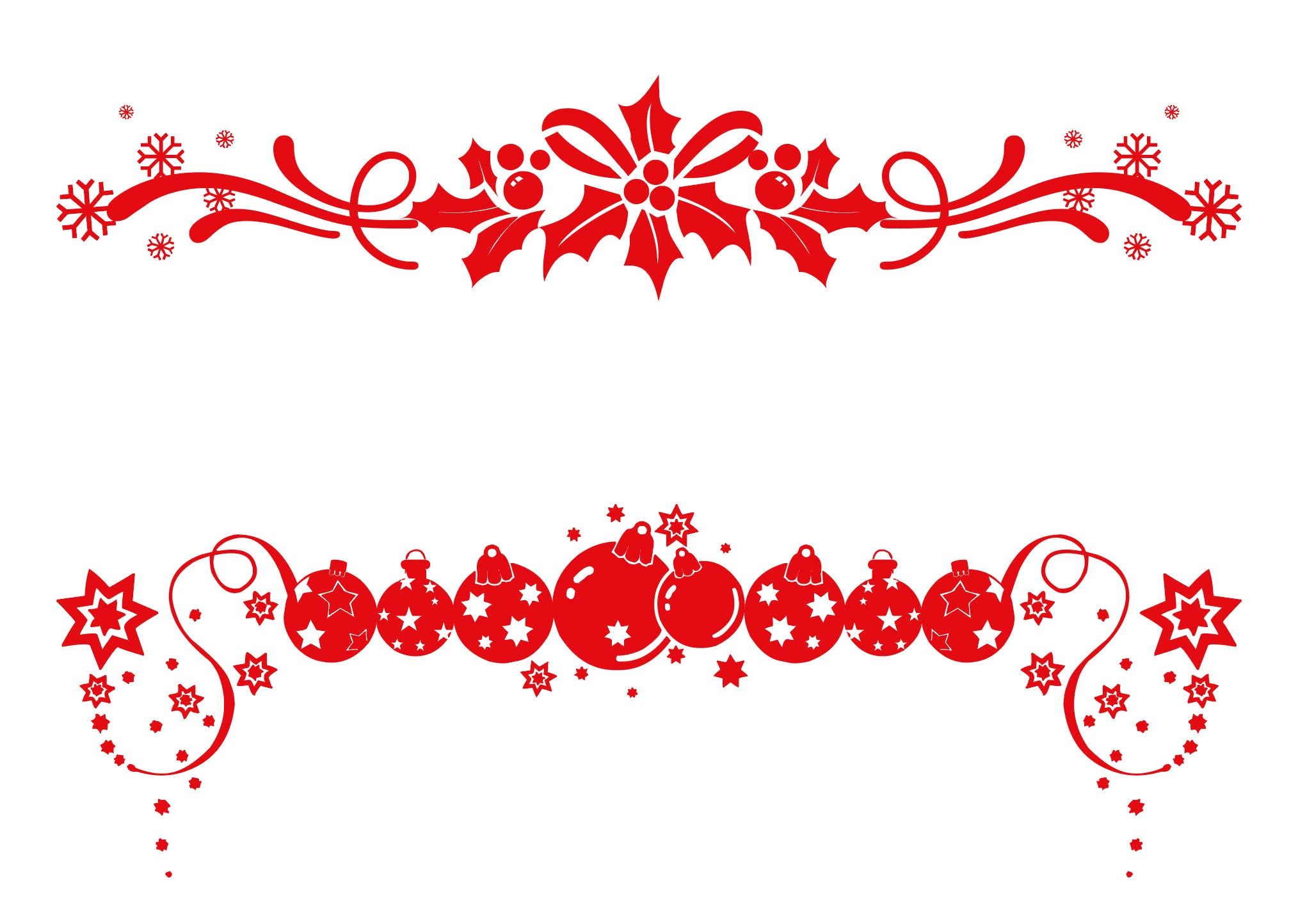 Red Christmas Page Dividers, Text Separators, Holiday Borders SVG ...