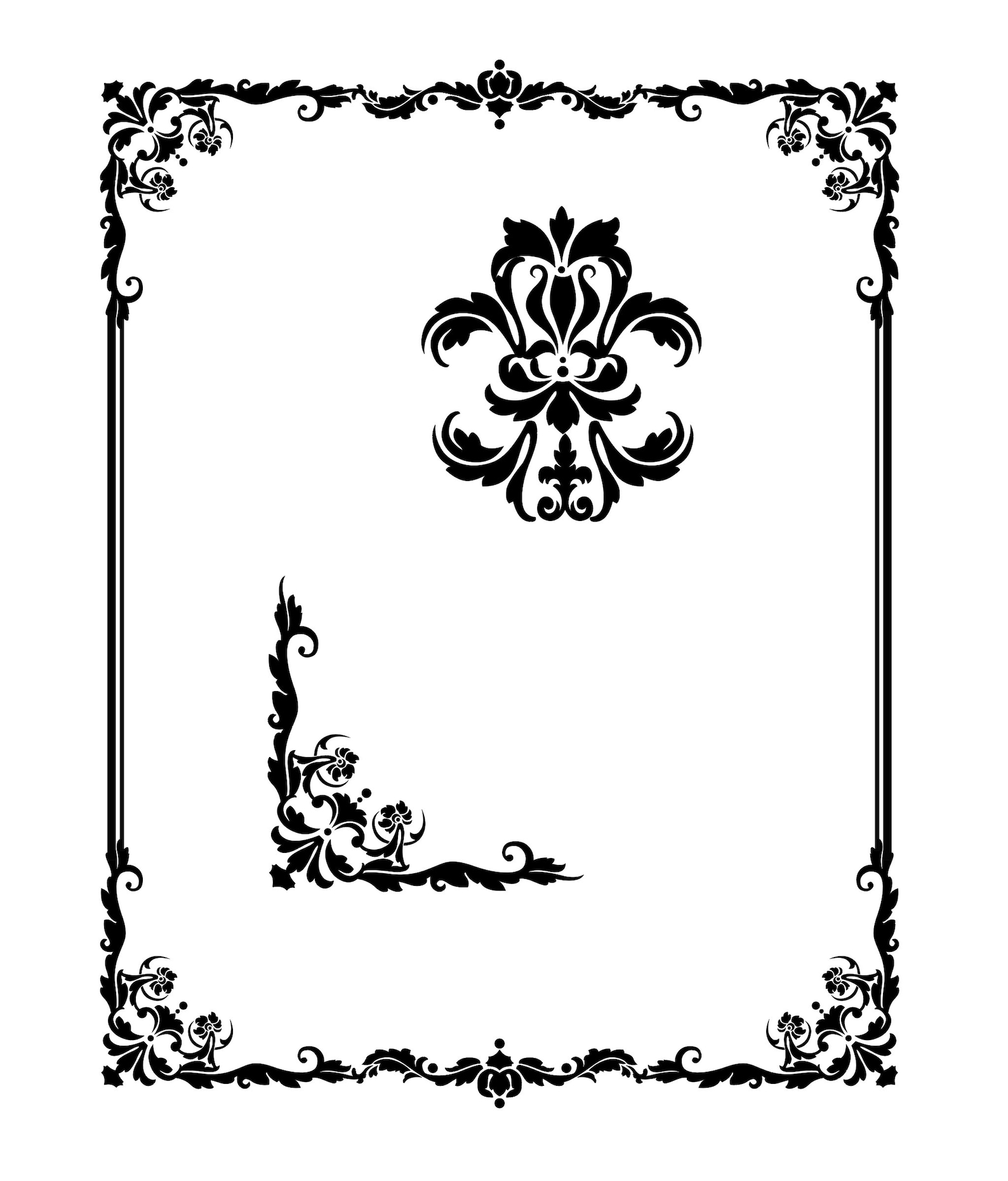Cornici decorative e fioriture pergamene SVG Clip Art angolari divisori ...
