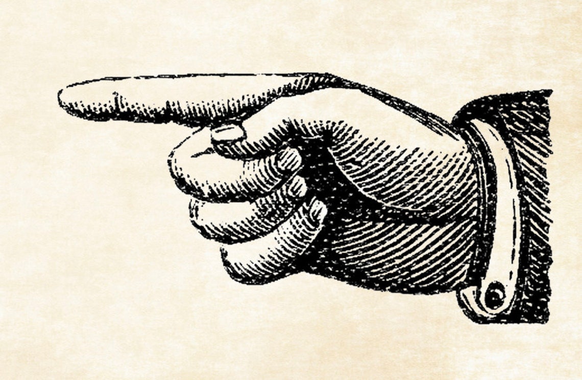 Vintage Pointing Hand, Victorian Manicule, Steampunk Finger, Antique ...