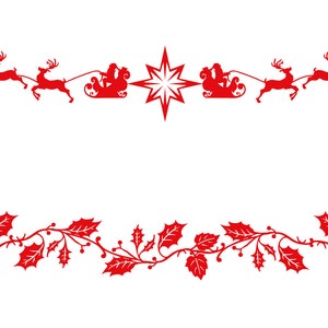 Red Christmas Page Dividers, Text Separators, Holiday Borders SVG ...