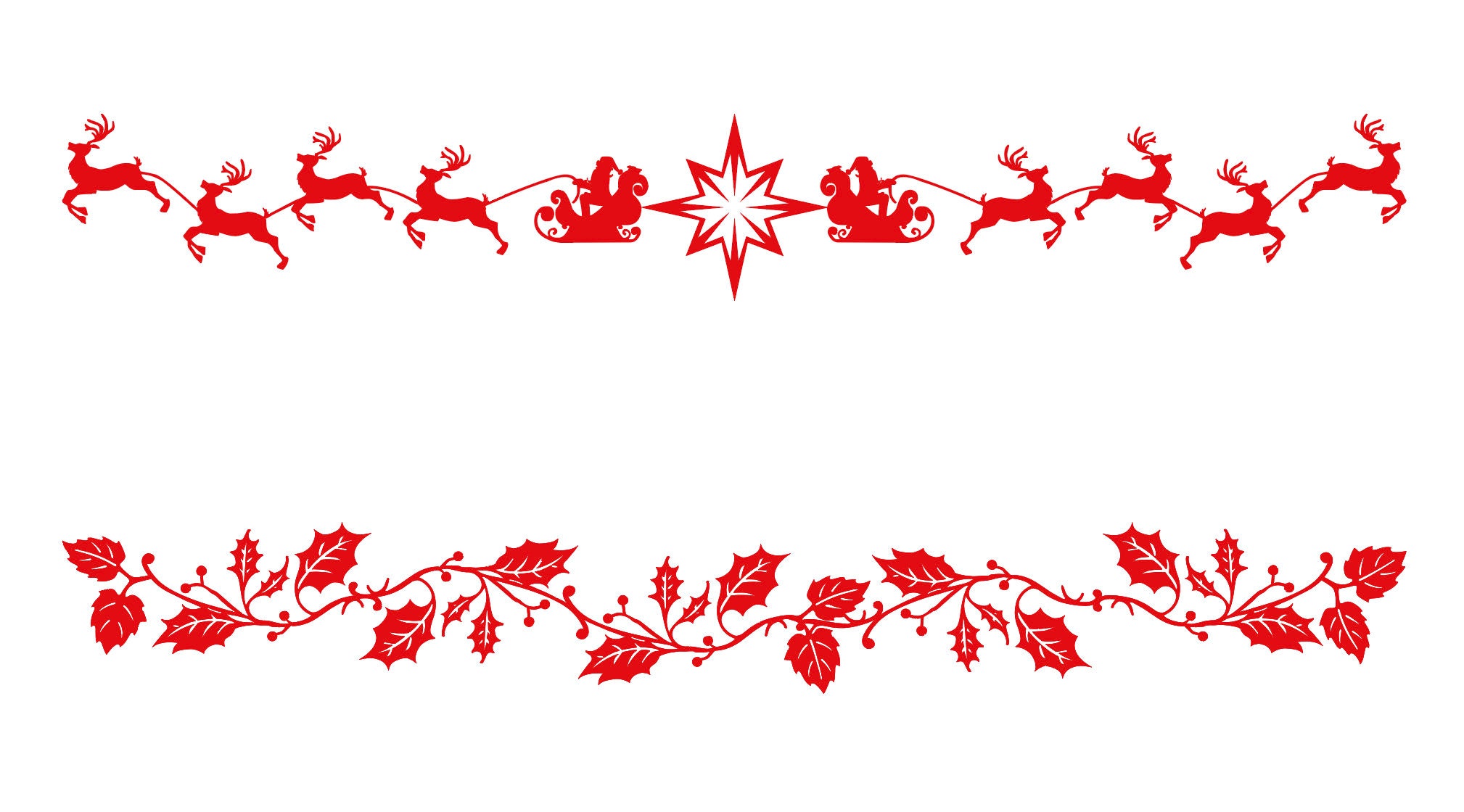 Red Christmas Page Dividers, Text Separators, Holiday Borders SVG ...