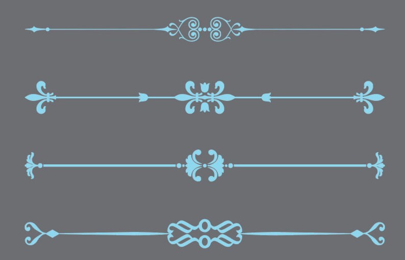 Light Blue Text Dividers, SVG Cutting Machine, Light Blue Page Divider ...