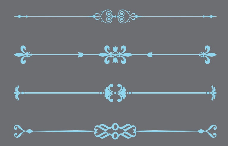 Light Blue Text Dividers, SVG Cutting Machine, Light Blue Page Divider ...