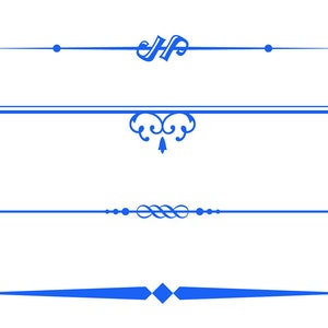 Royal Blue Text Dividers, Blue Decorative Ornaments, Blue Page Dividers ...