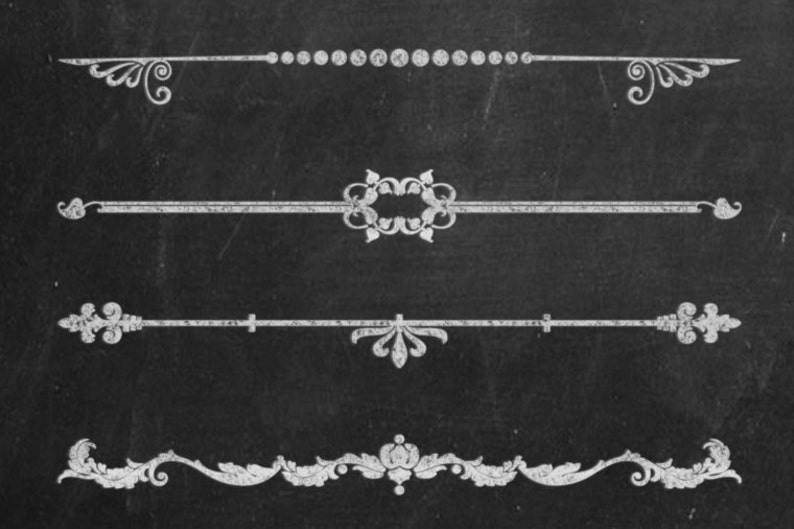 Chalkboard Text Dividers, Decorative Clipart, Chalk Borders, PNG Chalk ...