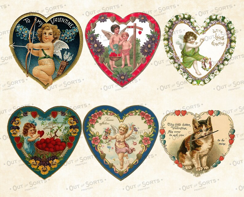Victorian Valentine Hearts, Vintage Cards, Antique Love Cards ...