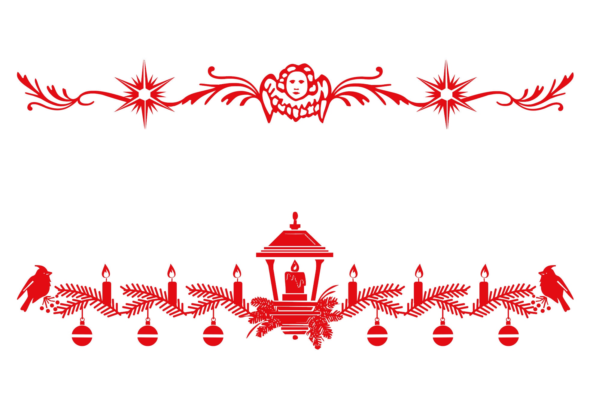 Red Christmas Page Dividers, Text Separators, Holiday Borders SVG ...