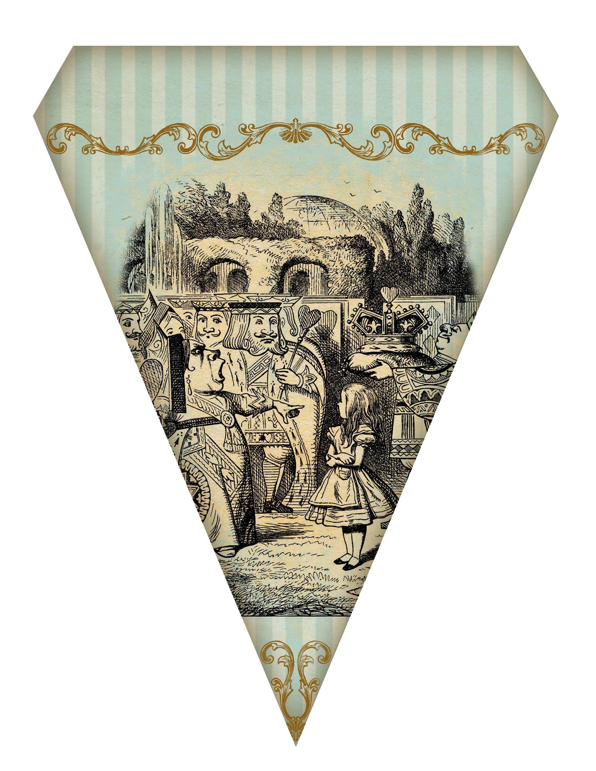 Blue Alice in Wonderland Banner Printable Alice Banners Blue - Etsy