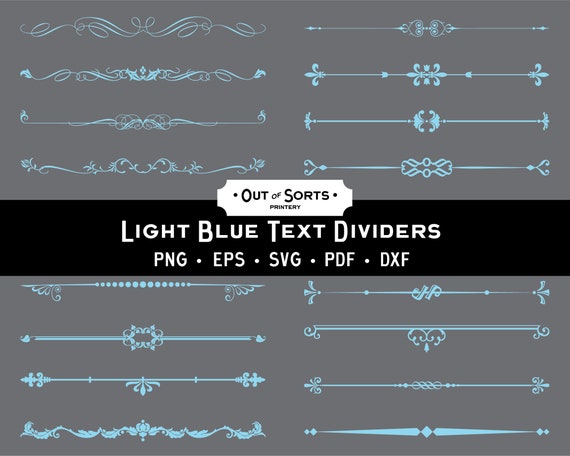 Light Blue Text Dividers SVG Cutting Machine Light Blue Page - Etsy New ...