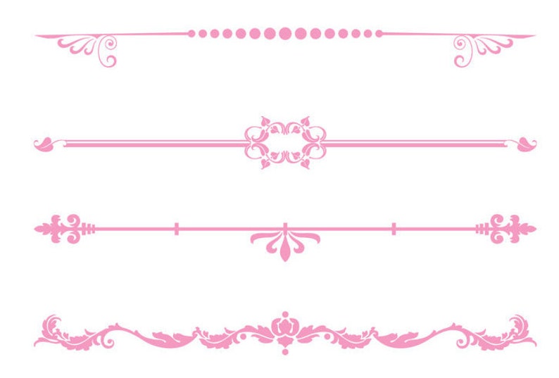 Pink Decorative Text Dividers Valentine Clipart Text Divider | Etsy