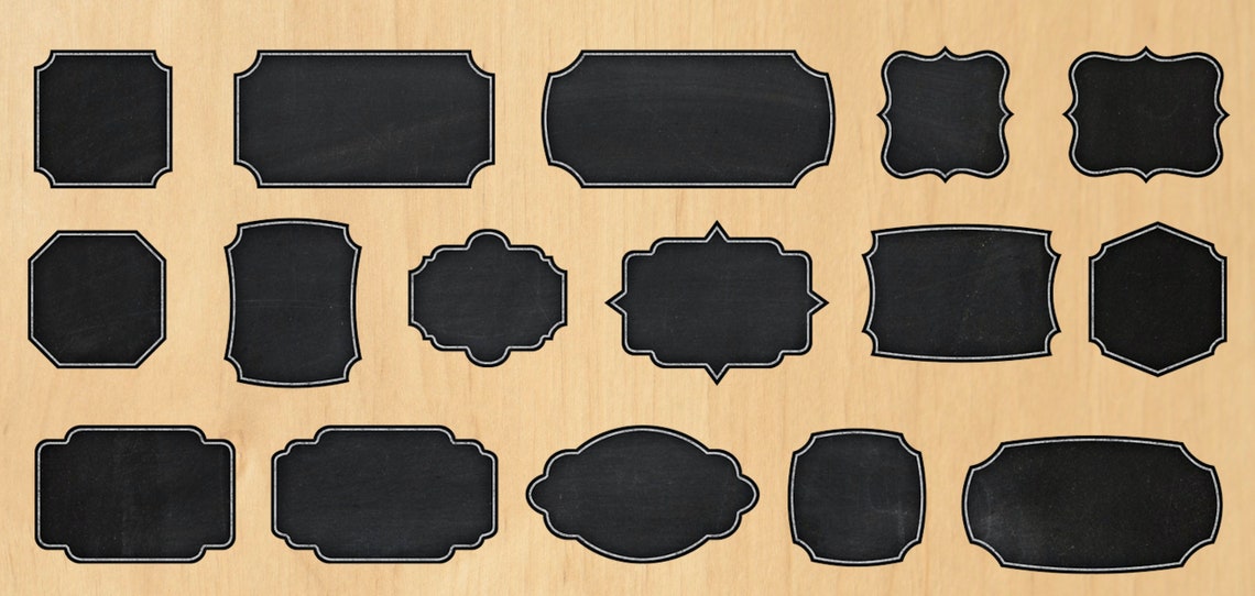 Printable Chalkboard Labels PNG Chalk Frames Chalkboard | Etsy