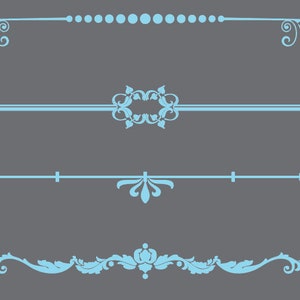 Light Blue Text Dividers, SVG Cutting Machine, Light Blue Page Divider ...