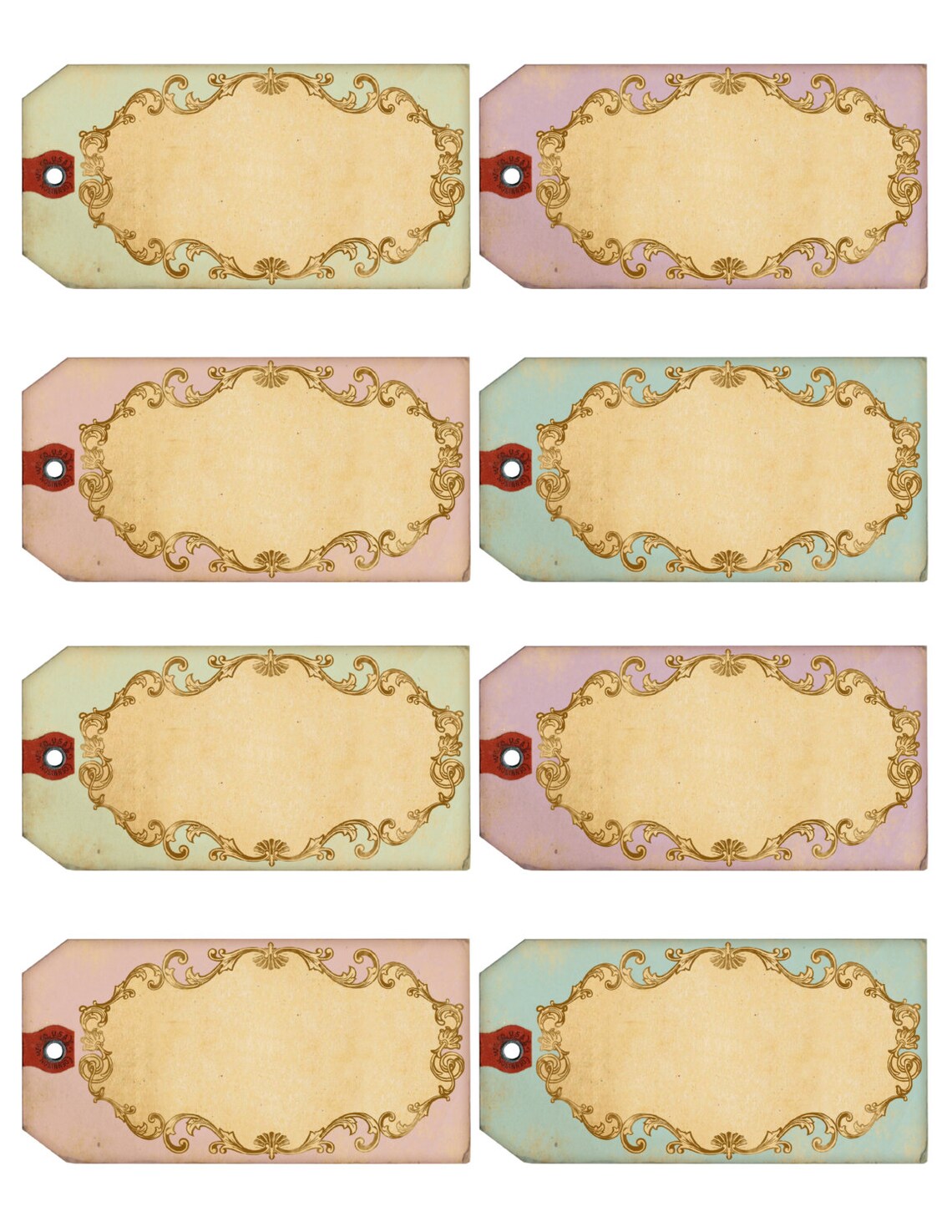 Shabby Chic Labels & Tags Printable Labels. Antique Tags - Etsy