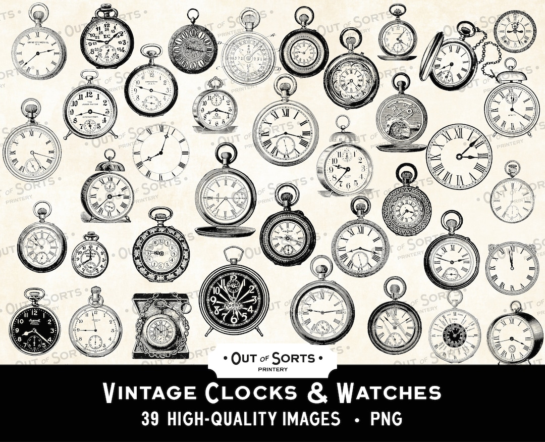 Clocks and Watches Overlays, Vintage Stopwatch PNG, Antique Pocket ...