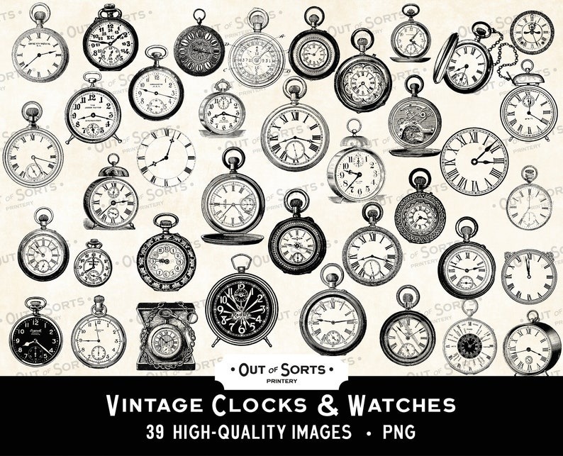 Clocks and Watches Overlays, Vintage Stopwatch PNG, Antique Pocket ...