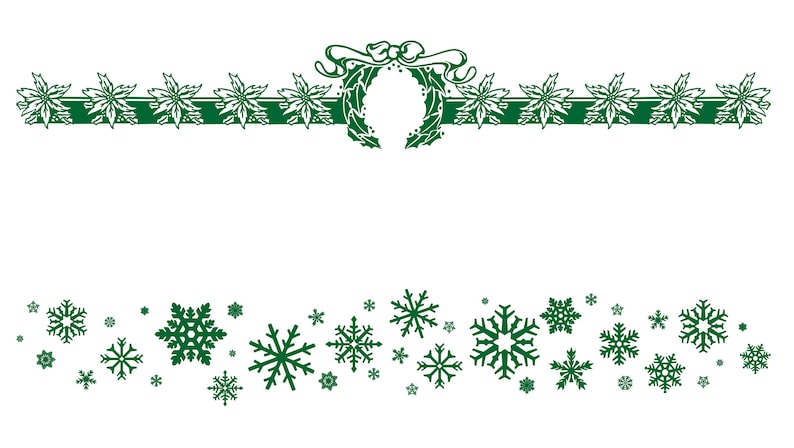 Green Christmas Text Dividers, Page Separators, Holiday Borders SVG ...