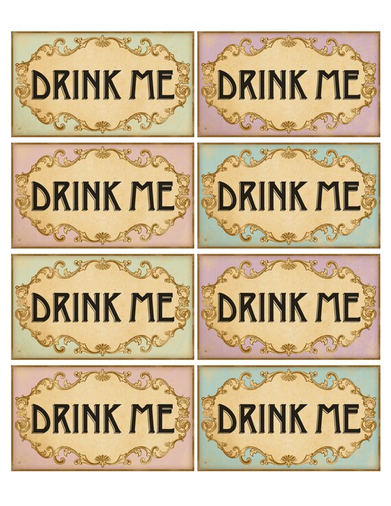 Eat Me Drink Me Printable Templates Set Of 30 Drink Me And Eat Me