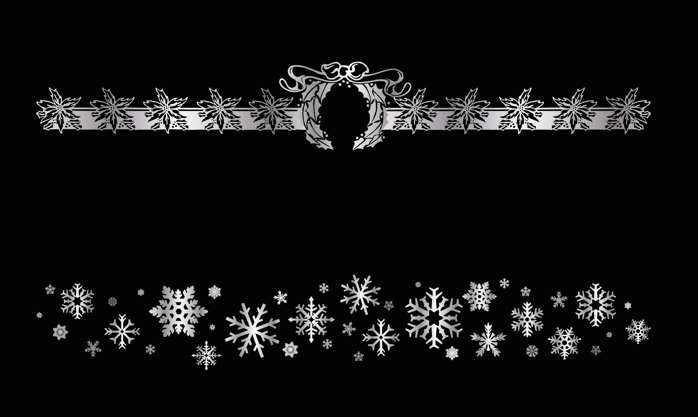 Silver Christmas Text Dividers, Foil Borders Clipart, Holiday SVG, Page ...