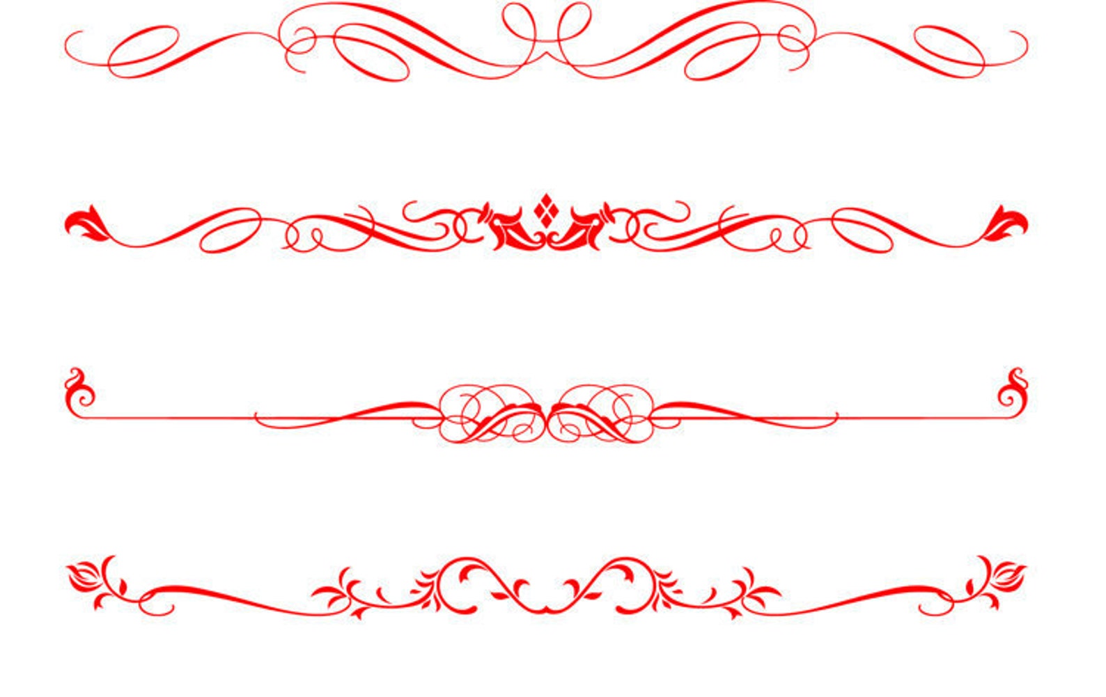 Red Text Dividers, Red Decorative Dividers, Red Ornament Clipart, Red ...