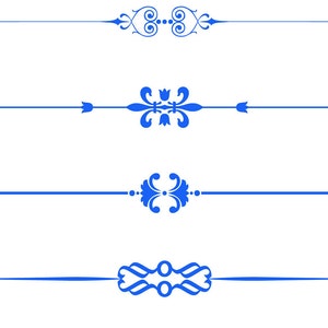 Royal Blue Text Dividers, Blue Decorative Ornaments, Blue Page Dividers ...