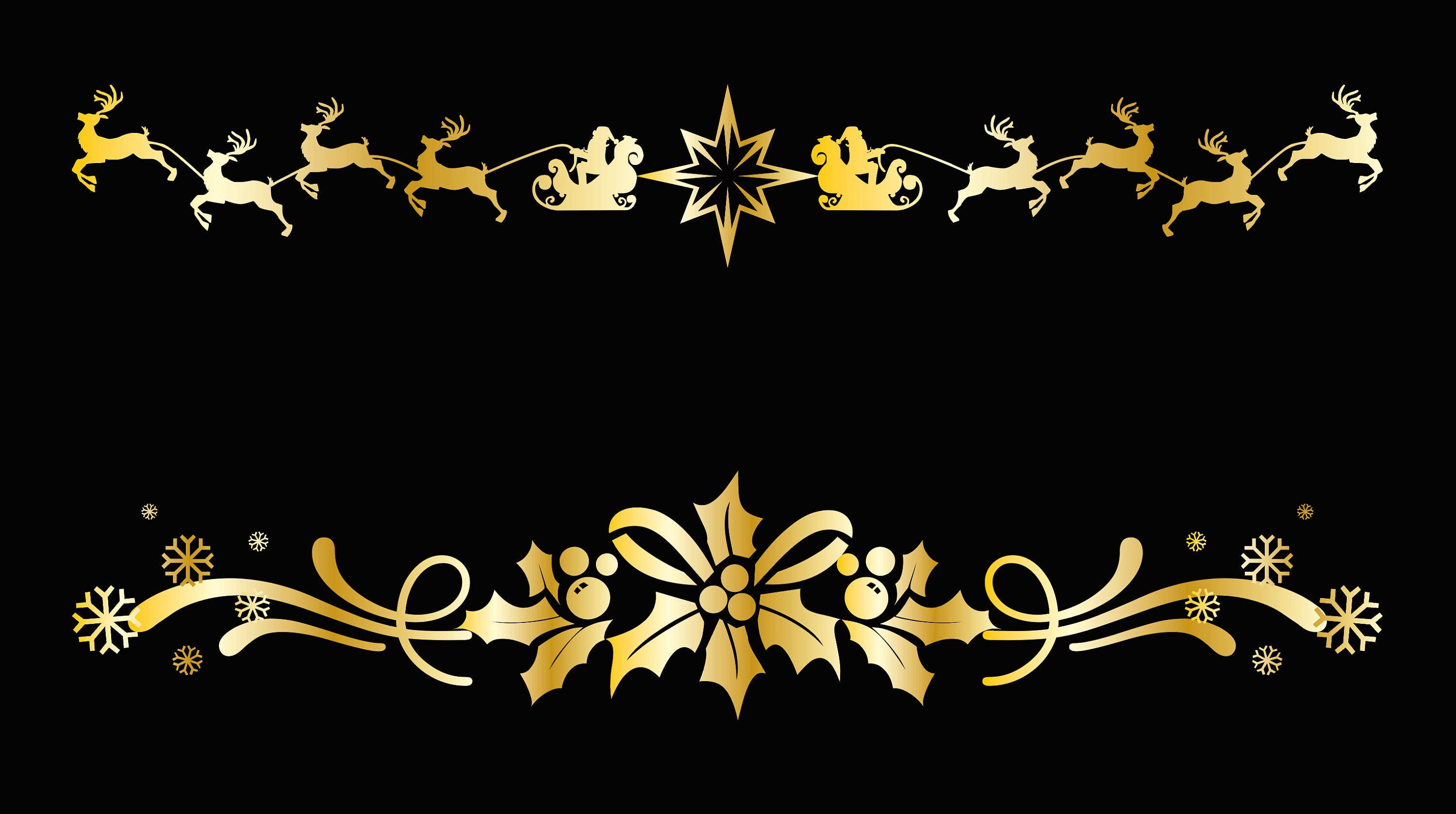 Gold Christmas Text Dividers, Page Separators, Decorative Elements SVG ...