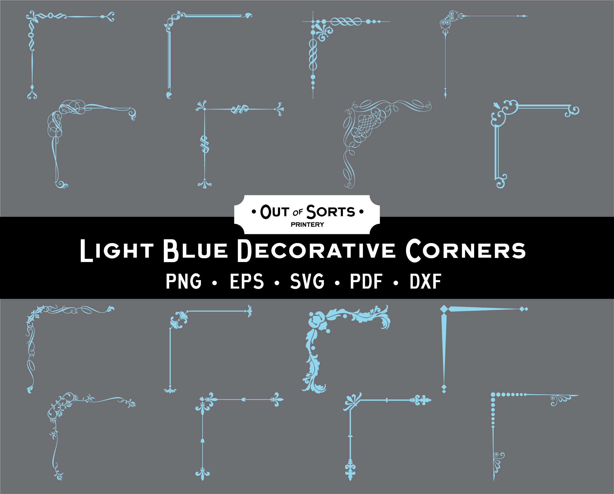 Blue Corner Border Clip Art