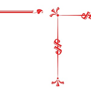 Red Decorative Corner Clipart, SVG Frames, Red Borders, Clipart ...