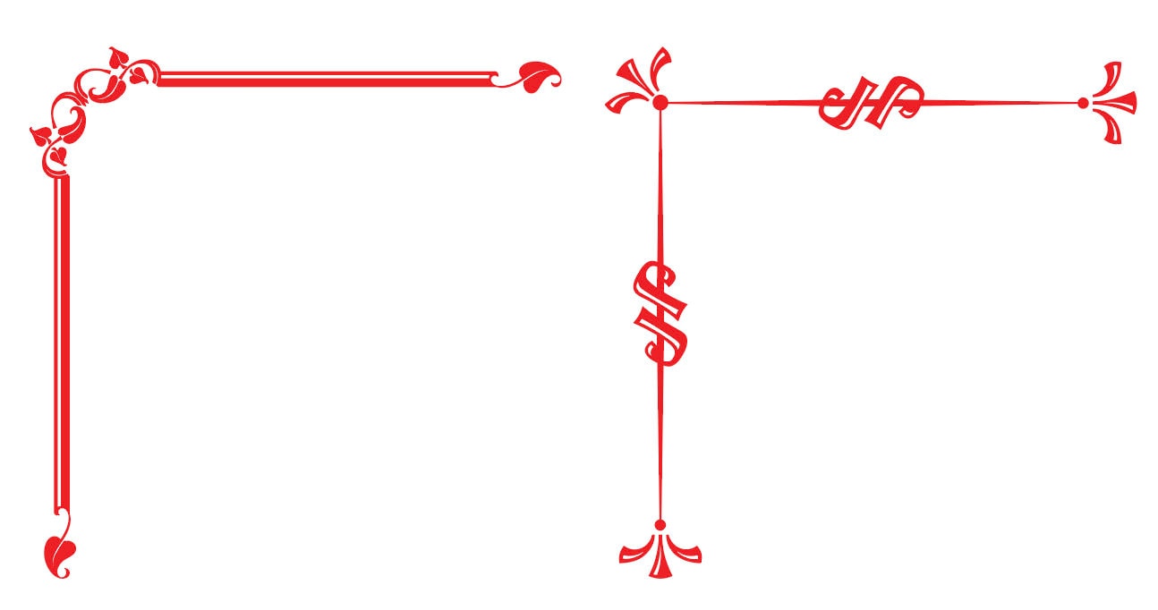 Red Decorative Corners Red Corner Clipart Red Frames SVG - Etsy