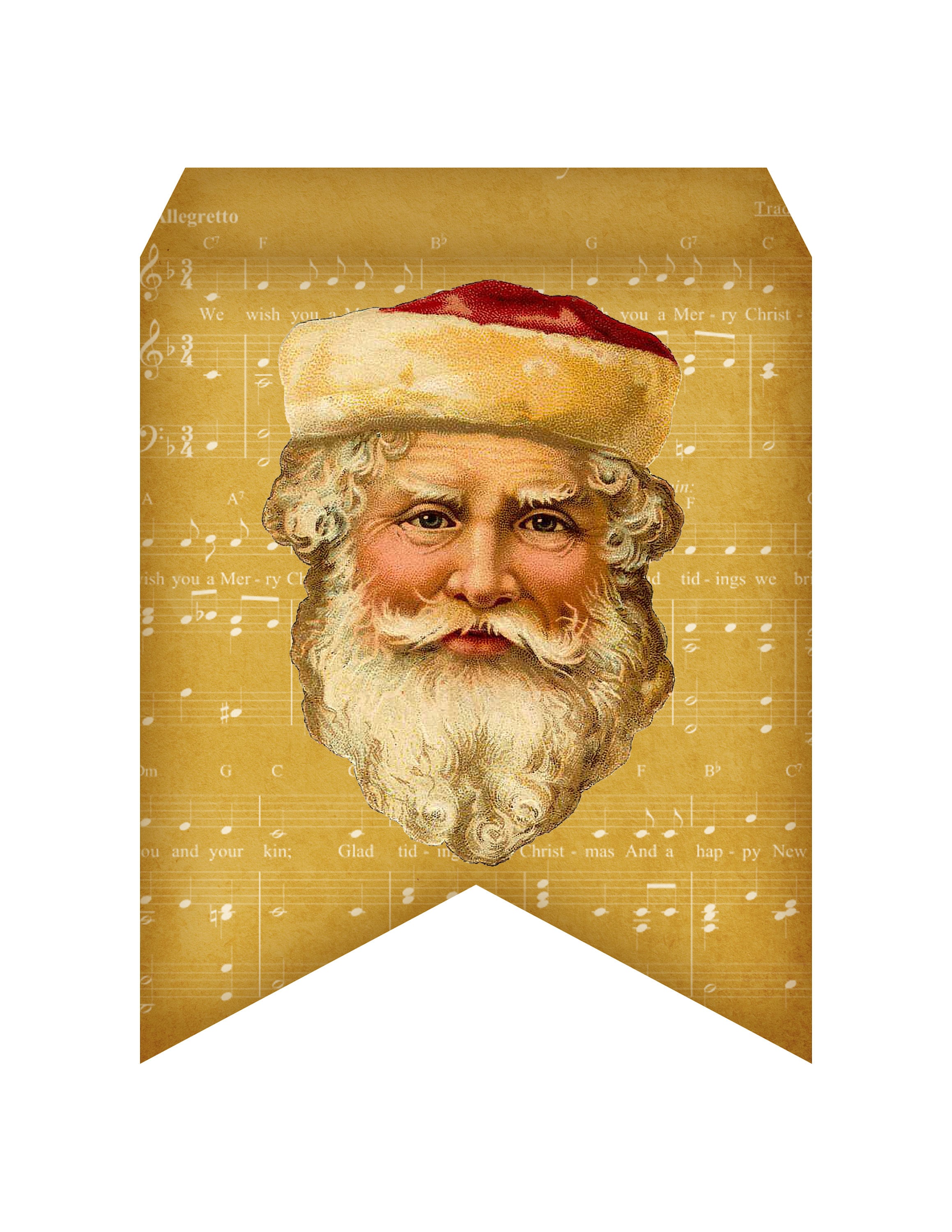 Printable Christmas Banner Vintage Christmas Bunting Antique - Etsy