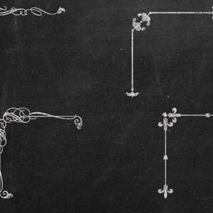Chalkboard Decorative Corners Set, Vintage Clip Art, Chalk Frames, PNG ...