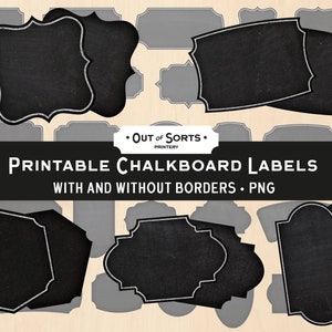 Printable Chalkboard Labels, PNG Chalk Frames, Chalkboard Borders ...