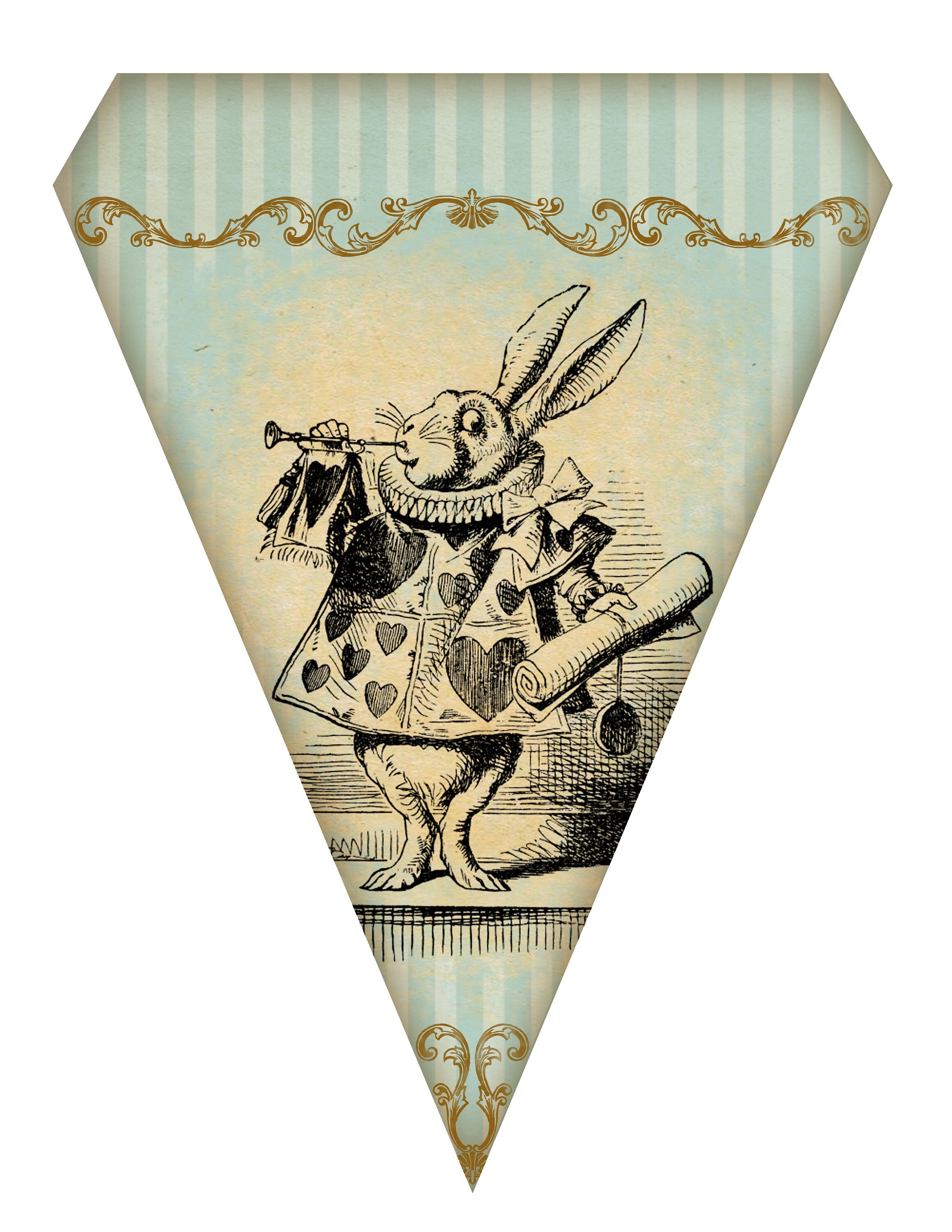 Blue Alice in Wonderland Banner Printable Alice Banners Blue - Etsy